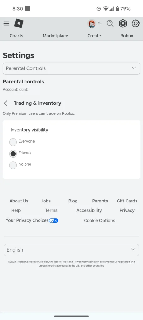 Roblox parental controls and privacy settings | Internet Matters